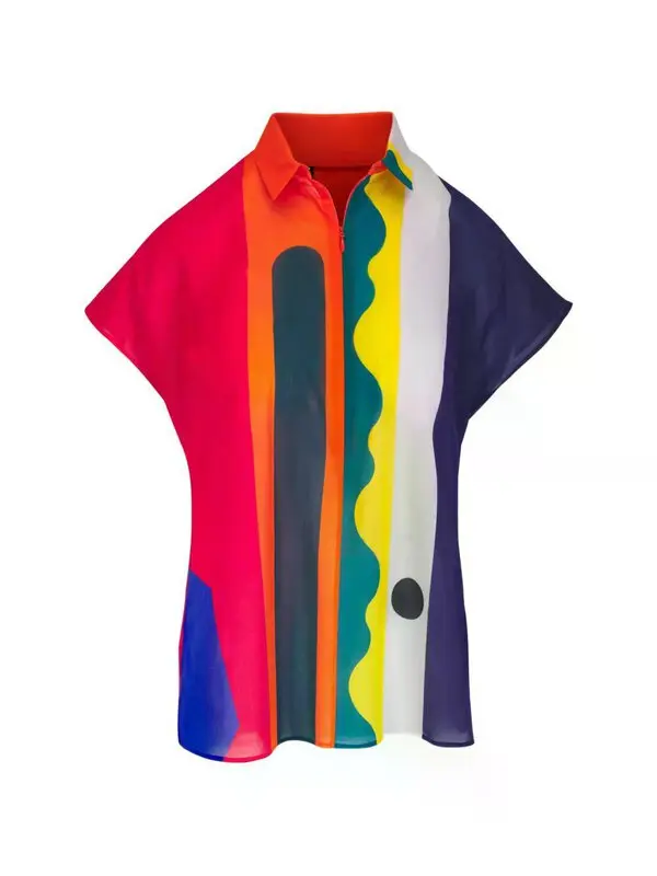Akris Abstract Print Zip-fastening Blouse