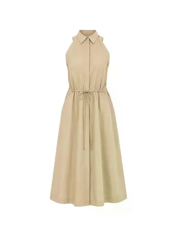 BOSS Sleeveless Drawstring Waist Midi Dress