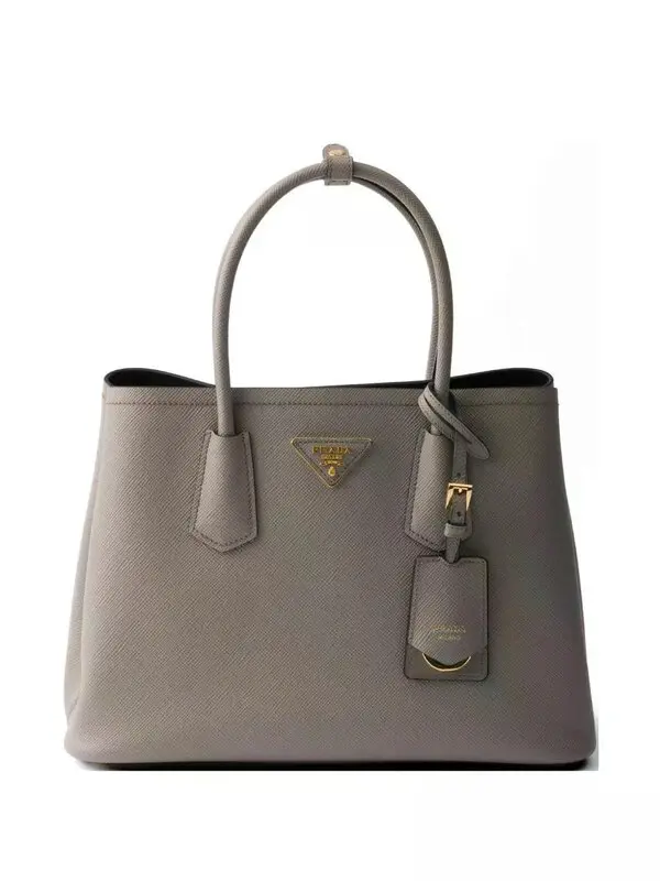 Prada Double Medium Saffiano Leather Bag - Grey