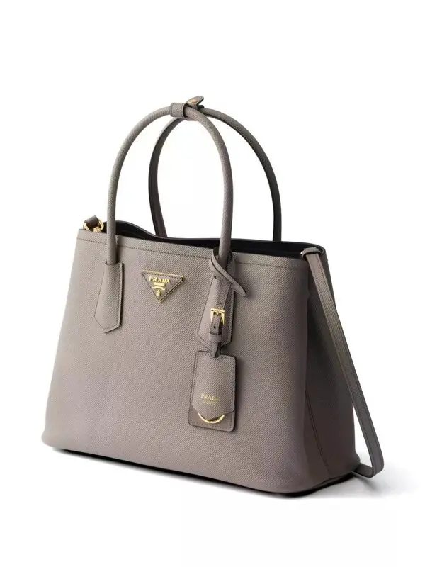 Prada Double Medium Saffiano Leather Bag - Grey