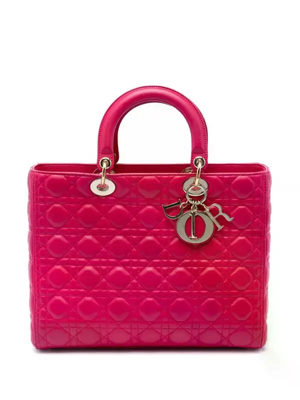 Dior Lambskin Cannage Lady Satchel - Pink