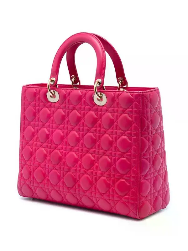 Dior Lambskin Cannage Lady Satchel - Pink