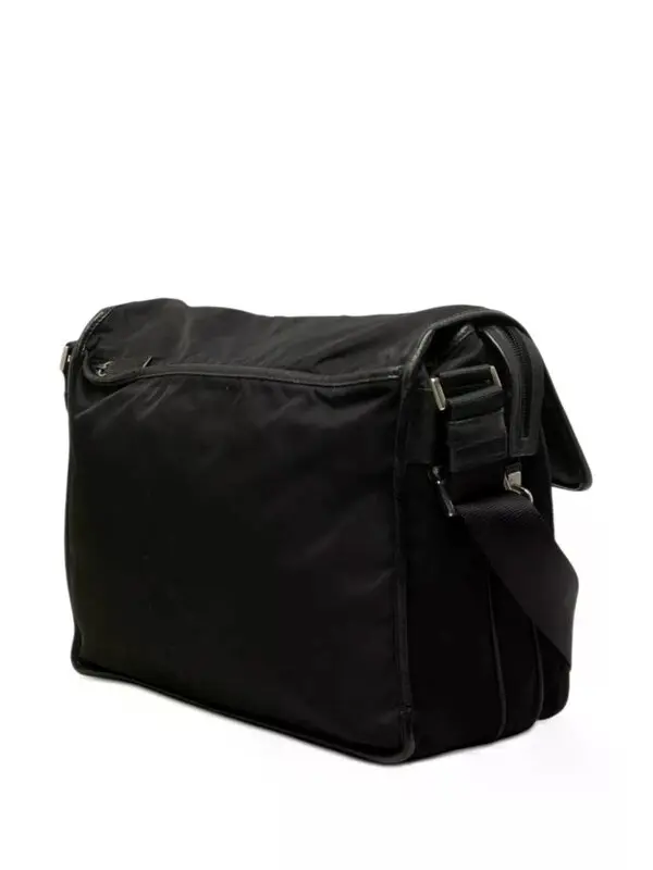 Prada Tessuto Double Buckle Messenger Bag