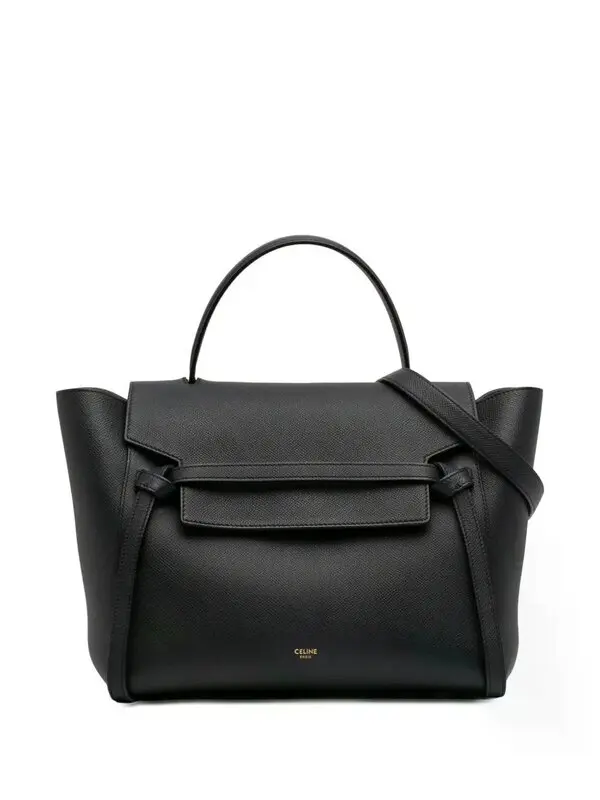 Celine Mini Grained Calfskin Belt Bag Satchel - Black