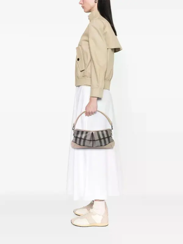 Burberry Smoke Check Coated Canvas Shoulder Bag