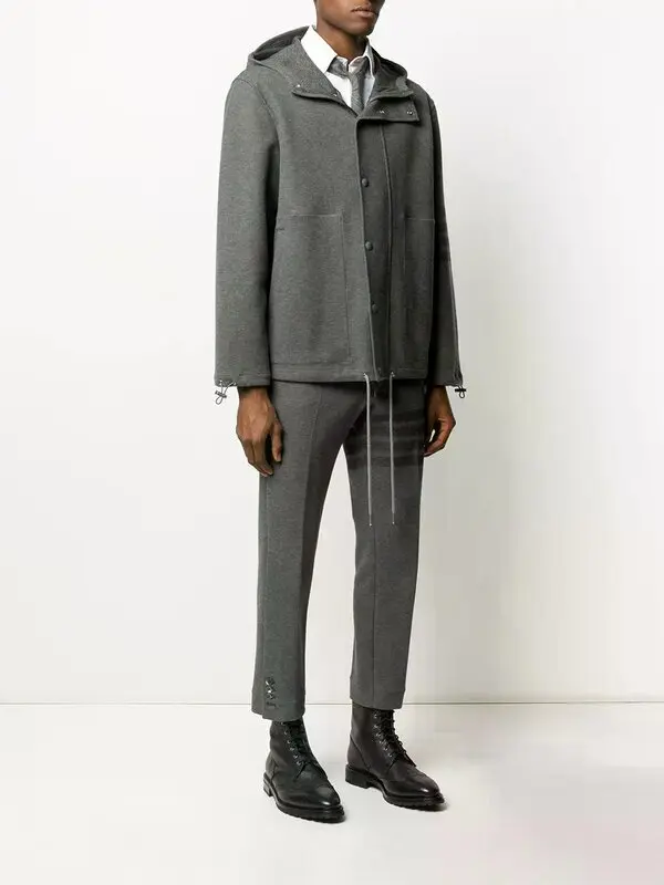 Thom Browne Tonal 4-bar Hooded Jacket