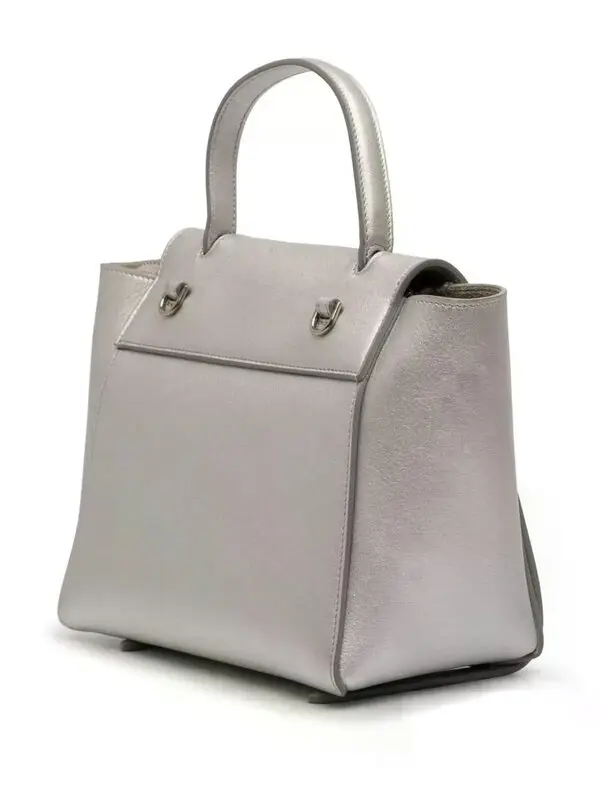 Celine Nano Belt Bag Satchel In Laminated Calfskin - Silver