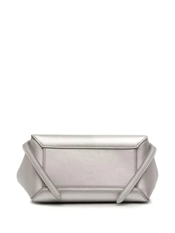 Celine Nano Belt Bag Satchel In Laminated Calfskin - Silver