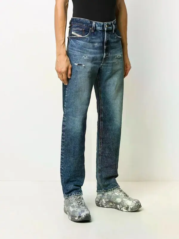 DIESEL® Distressed Straight-leg Jeans