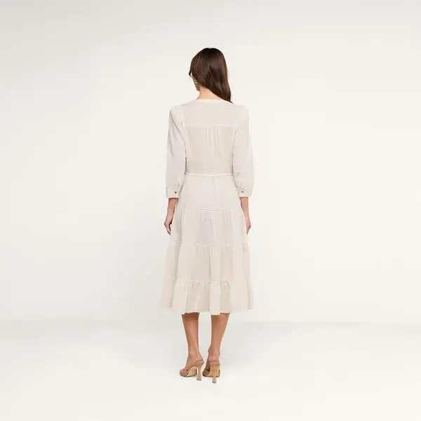 L'Agence Serafine Midi Dress - Ecru