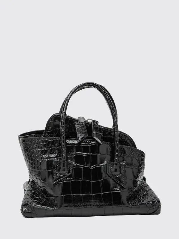 Attico Crocodile Effect Mini Bag - Black
