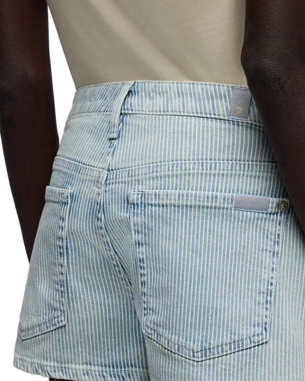 7 For All Mankind Striped Denim Shorts