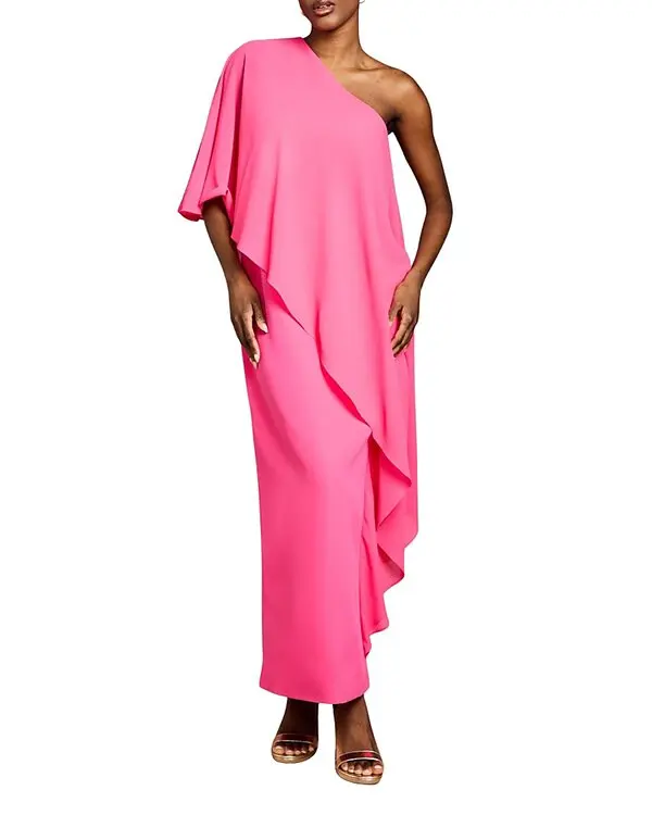 Coast One-shoulder Cape Effect Maxi Dress - Magenta