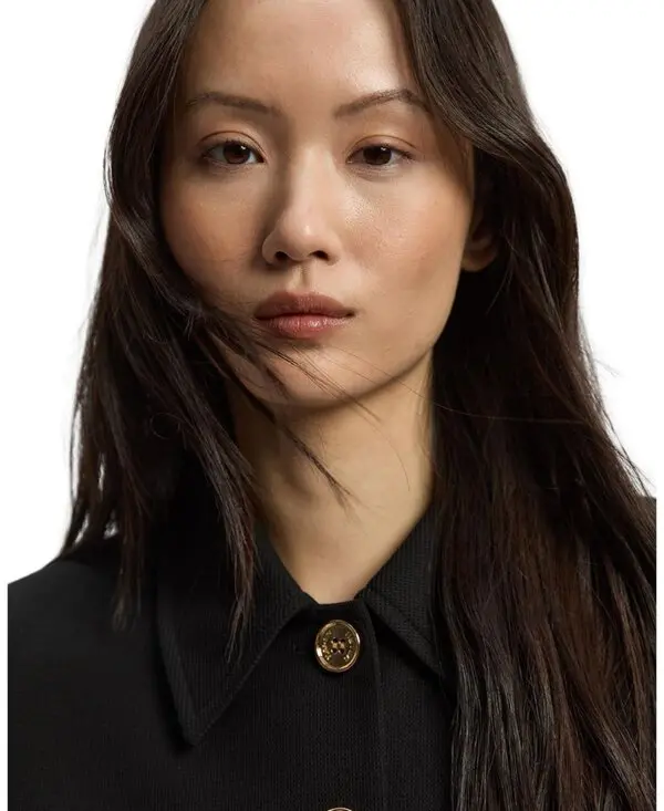 Karen Millen Textured Compact Stretch Tailored Blazer - Black