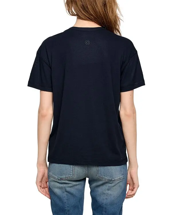 Zadig&Voltaire Marta Embellished V-neck T-shirt - Encre