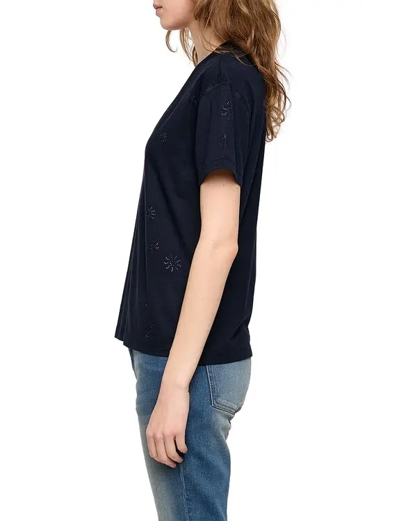 Zadig&Voltaire Marta Embellished V-neck T-shirt - Encre