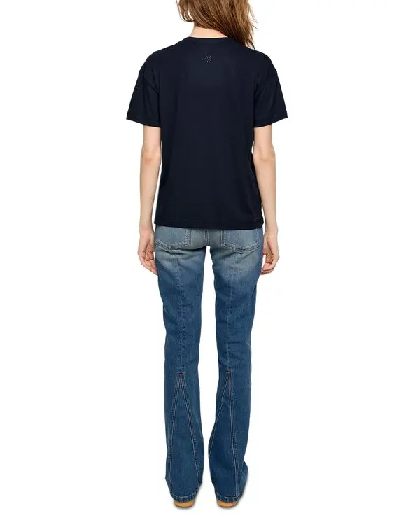 Zadig&Voltaire Marta Embellished V-neck T-shirt - Encre