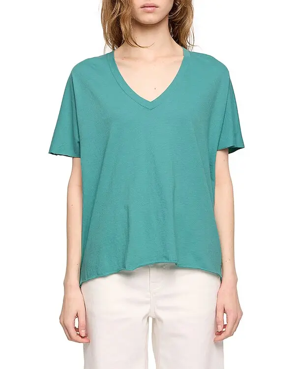 Zadig&Voltaire Tommer V-neck Cotton Tee - Borneo