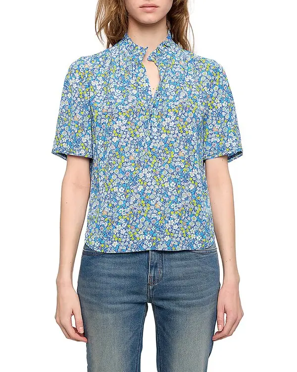 Zadig&Voltaire Topher Short Sleeve Floral Blouse