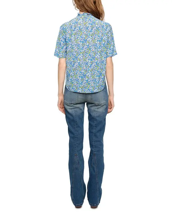 Zadig&Voltaire Topher Short Sleeve Floral Blouse