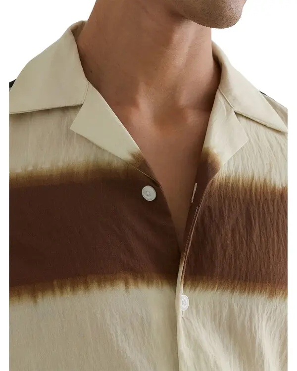 REISS Salem Printed Block Stripe Shirt