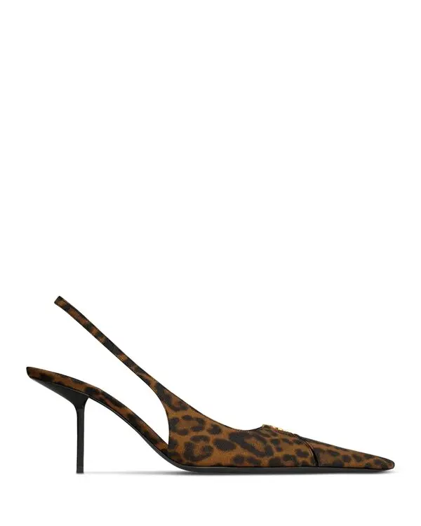 Saint Laurent Babylone Breteuil Slingback Pumps - Leopard