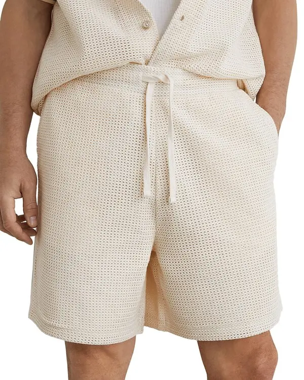 REISS Sedaros Crochet Shorts - Off White