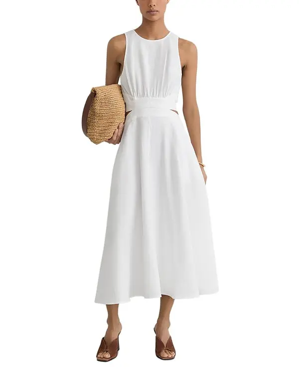 REISS Petites Hazel Cut Out Midi Dress