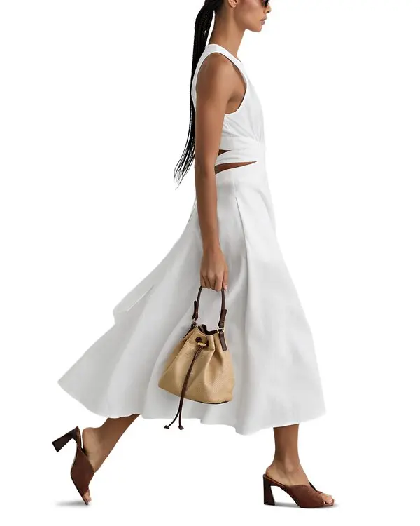 REISS Petites Hazel Cut Out Midi Dress