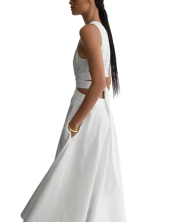 REISS Petites Hazel Cut Out Midi Dress