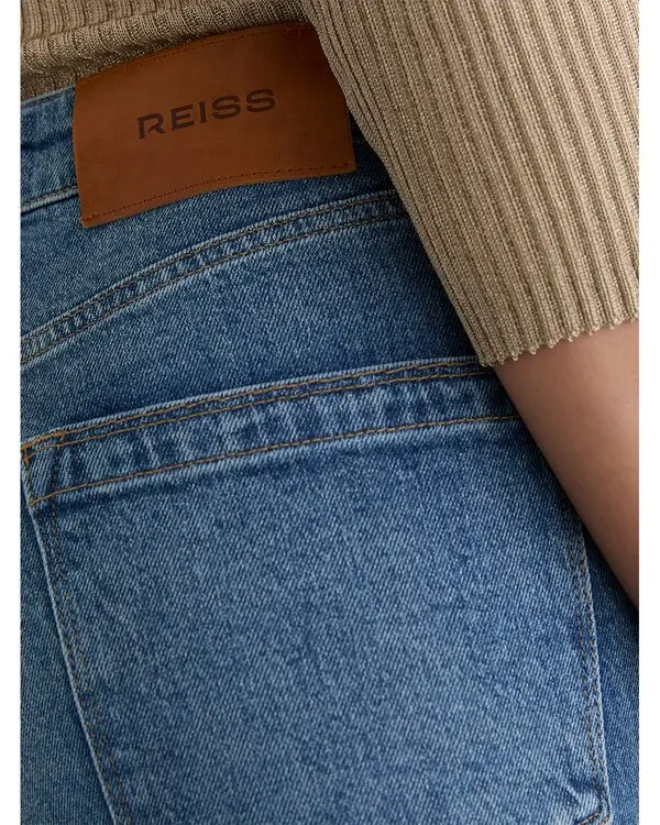 REISS Aubrey Mid Rise Straight Leg Jeans - Mid Blue