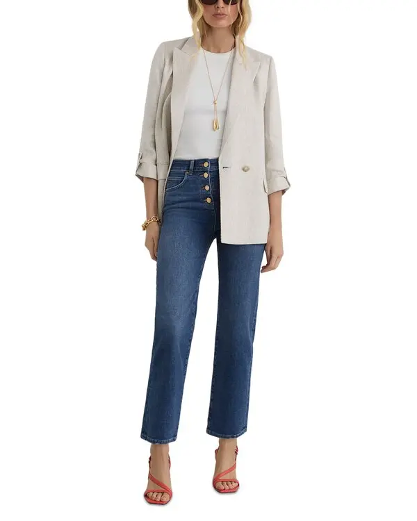 REISS Lana High Rise Straight Leg Jeans