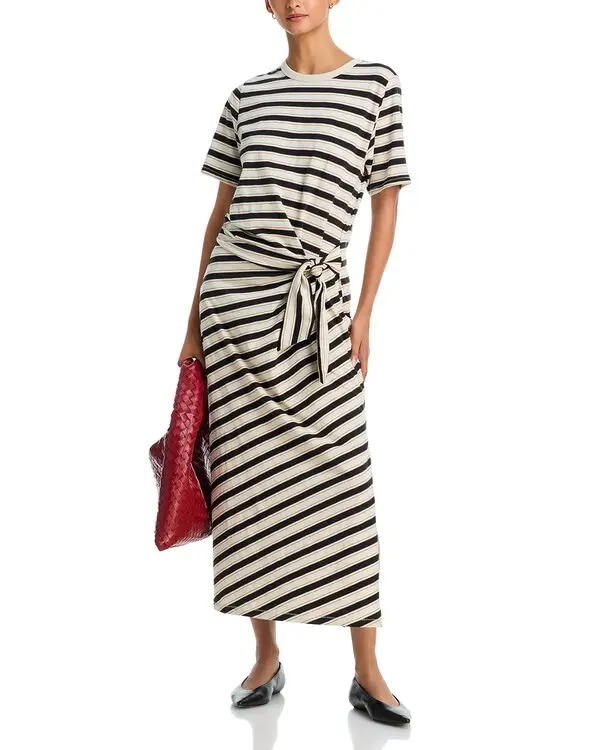Rag & Bone Slub Stripe Maxi Dress - Cream Multi