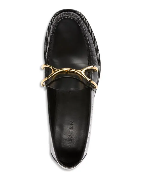 Alexander McQueen Leather Wishbone Loafers