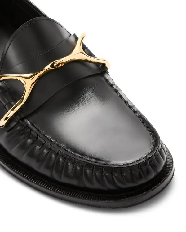 Alexander McQueen Leather Wishbone Loafers