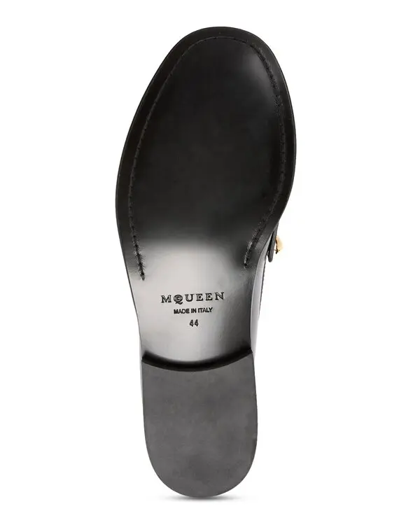 Alexander McQueen Leather Wishbone Loafers
