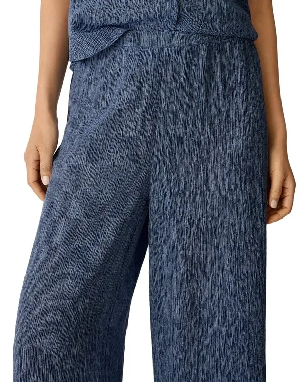 Eileen Fisher Plisse Wide Ankle Pants - Cornflower