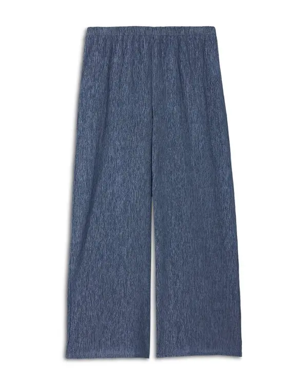 Eileen Fisher Plisse Wide Ankle Pants - Cornflower
