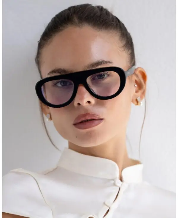 FREYRS EYEWEAR Jetsetter Aviator Blue Light Reading Glasses - Black