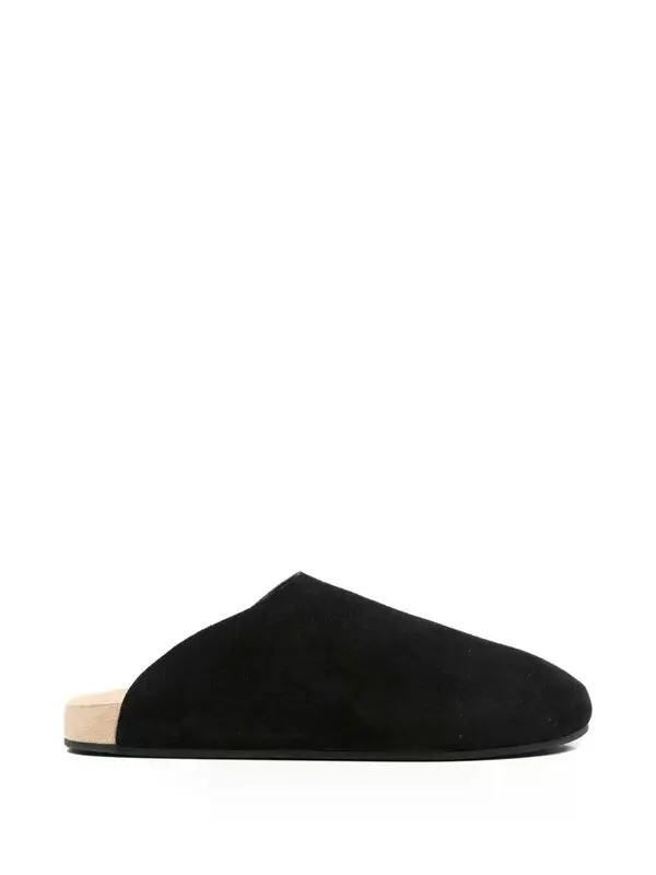THE ROW Hudson Suede Mules - Black