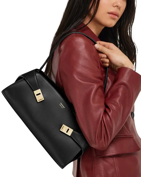 FERRAGAMO Hug East West Shoulder Bag - Nero
