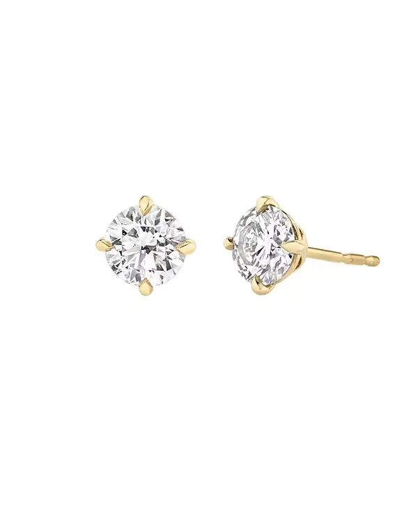 VRAI Solitaire Lab-grown Diamond Stud Earrings With Ear Jackets, 2.0ctw - K Yellow Gold