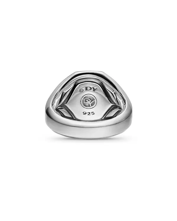 David Yurman Streamline Signet Ring In Sterling With Diamonds