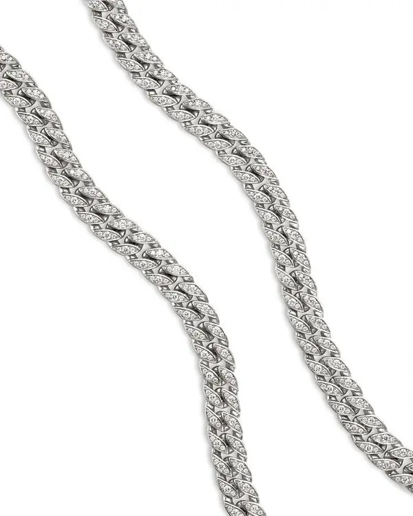David Yurman Curb Chain Necklace With Diamonds, 11.5mm