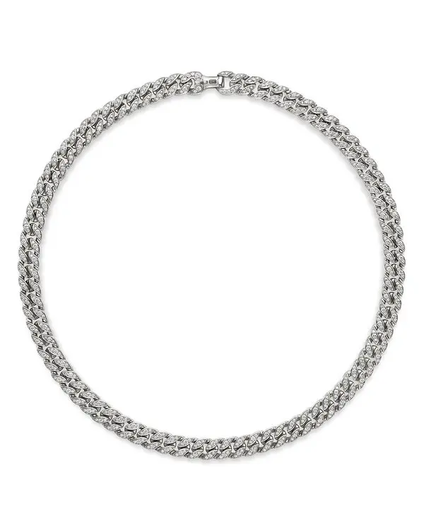 David Yurman Curb Chain Necklace With Diamonds, 11.5mm