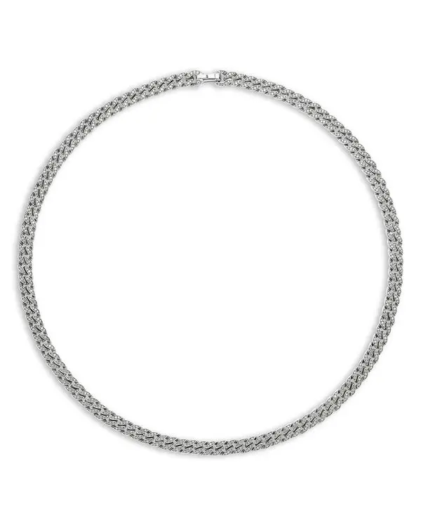 David Yurman Curb Chain Necklace With Diamonds - Silver