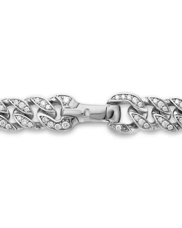 David Yurman Curb Chain Necklace With Diamonds - Silver