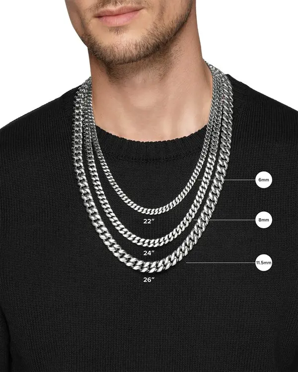 David Yurman Curb Chain Necklace With Diamonds - Silver