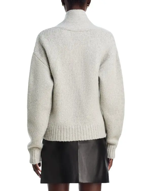 Brandon Maxwell The Lowen Cashmere Silk Knit Double Breasted Shawl Cardigan