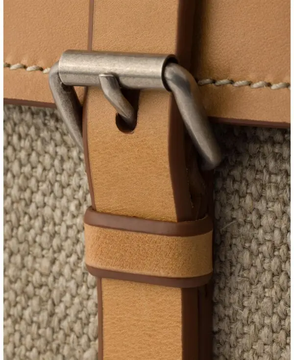 Prada Bonnie Linen And Leather Tote Bag - Neutral